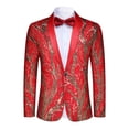 AZoiNM Men's Slim Fit Sequin Tuxedo Suit, 1-Button Shawl Lapel 2-Piece ...