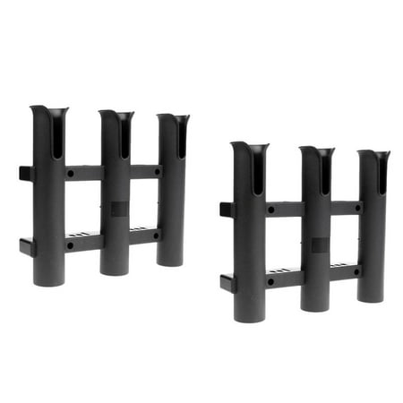 2 Pieces Black Boat Fishing 3 Rod Holder Vertical Tube Mount Pole Rest ...