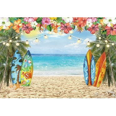8x6FT Summer Tropical Palm Leaves Backdrop Hawaiian Luau Theme Jungle ...