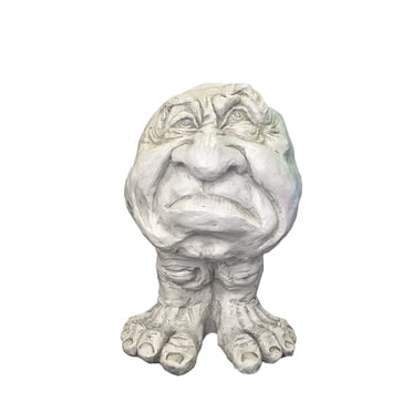 Homestyles Antique White Grumpy the Muggly Face Humorous Statue Planter ...