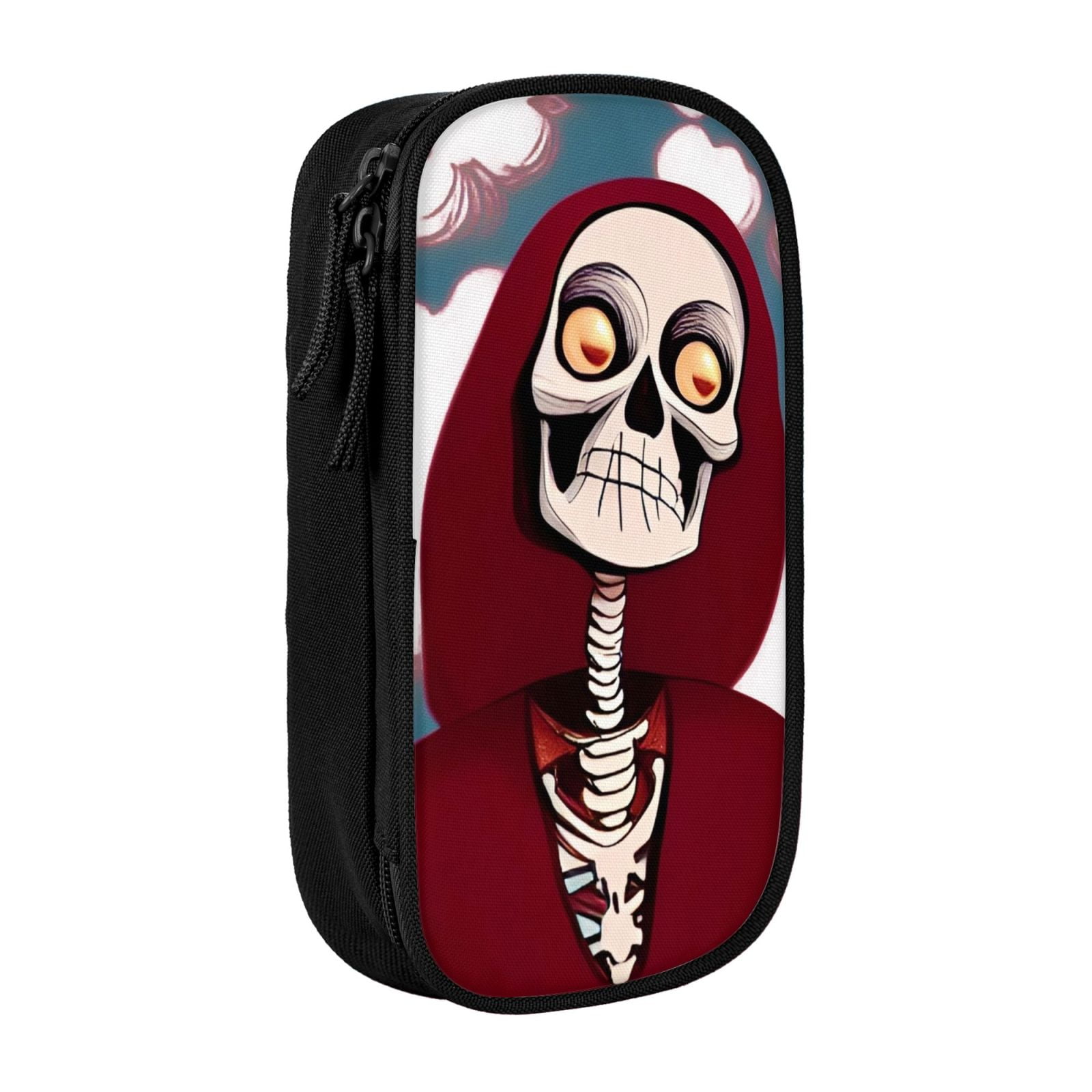 XMXY Skeleton Cute Whimsical Large Capacity Pencil Case, Portable ...