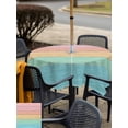 Color Wood Grain Square Outdoor Tablecloth with Umbrella Hole Country ...