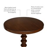 Linon Tara 17" Round Spindle Side Table in Hazelnut Finished Rubberwood ...