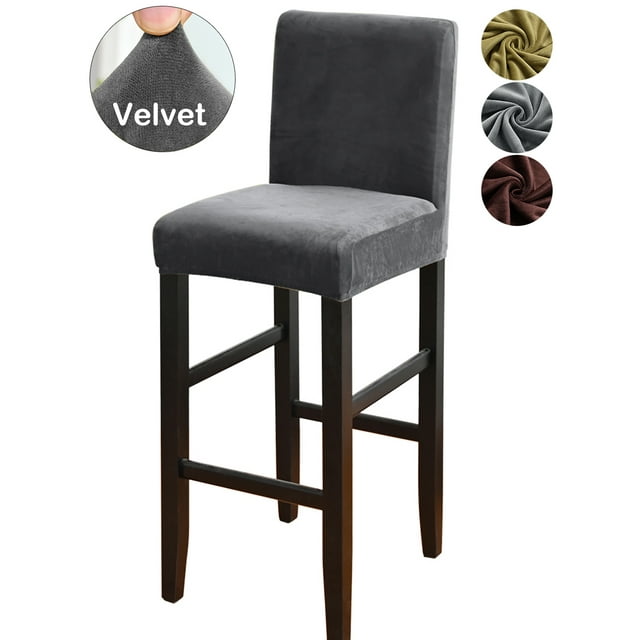 KBOOK Stretch Bar Stool Cover Velvet Pub Counter Height Side Chair ...