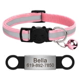 Pet Artist Reflective Personalized Cat Kitten Collar Custom Name Tag ...