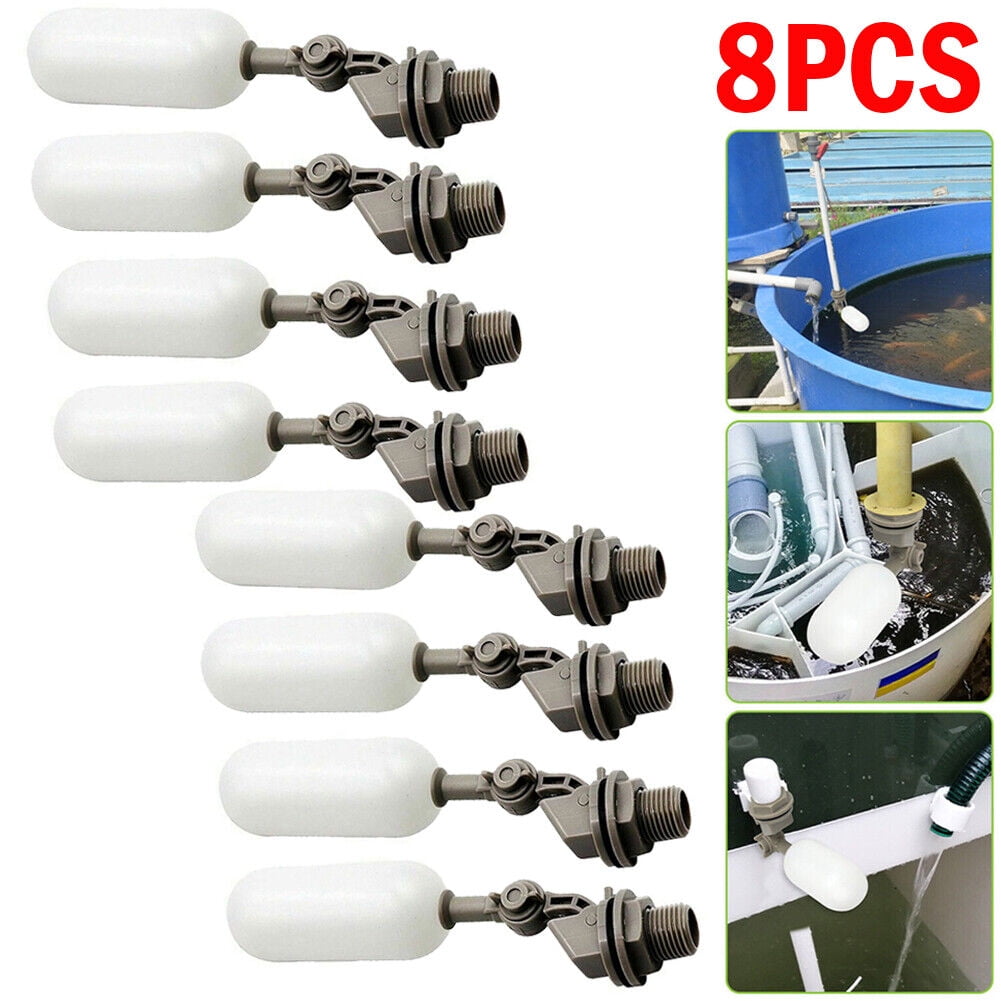 8Pack Water Float Valve with Adjustable Arm Plastic Water Filter Float ...