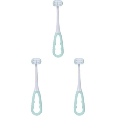 3pcs Sky-blue Three- Side Travel Wrap- Tooth Toothbrush Toddler Bristle ...