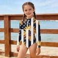 Byoo Tween Girl One Piece Swimsuit Sunflower Graphic Long Sleeve Swim ...