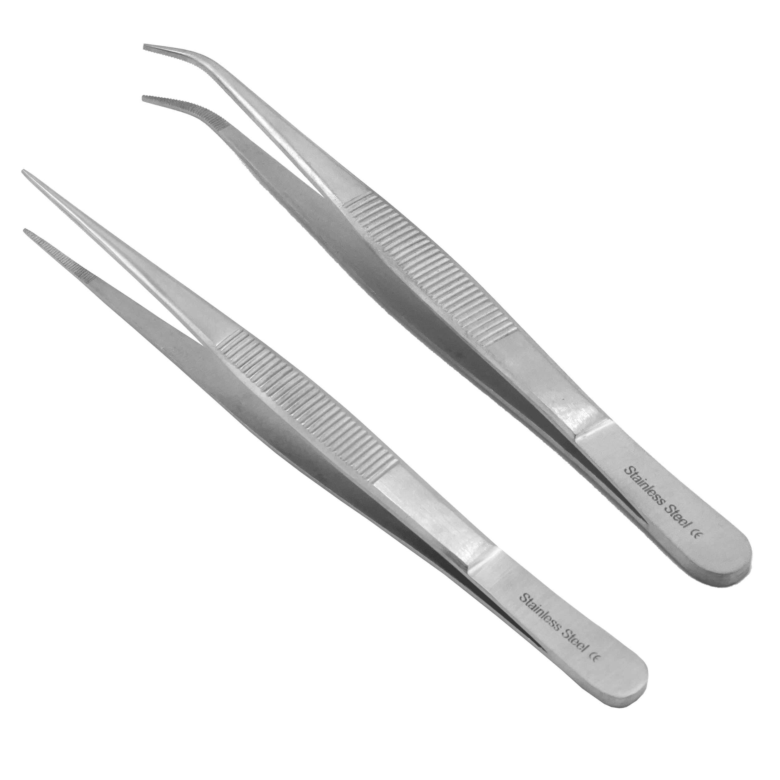 2PC Cynamed High Precision Stainless Steel Lab Tweezers/Forceps with ...