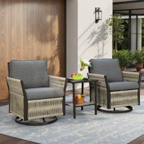 PPorfamilia 3-Piece Outdoor Conversation Sets with Patio Swivel Rocking ...