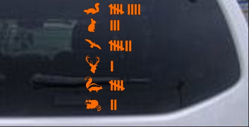 Keeping Count Roadkill Animals Car or Truck Window Decal Sticker ...