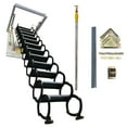 INTBUYING Hidden Telescopic Folding Ladder Black 9.8ft/12Steps Carbon ...