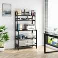 Tribesigns 5-Tier Bakers Rack with Hutch, Microwave Oven Stand, Utility ...
