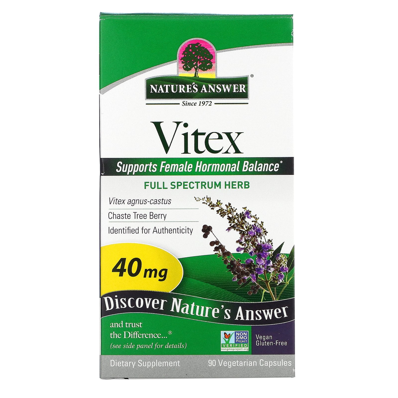 Nature's Answer Vitex, Agnus-Castus Chaste Tree Berry, 40 mg, 90 ...
