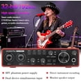 USB Audio Interface for Computer Recording Music(Red), 2 Channel Guitar ...
