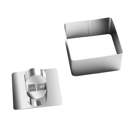 Square Stainless Steel Cake Mousse Pastry Mini Baking Mold with Pusher ...