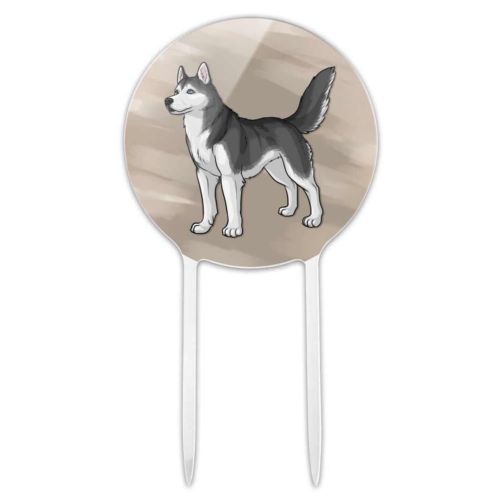 Acrylic Siberian Husky Pet Dog Cake Topper Party Decoration for Wedding ...