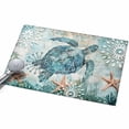 Blue Sea Turtle Ocean Starfish Rectangle Rug 2'x3' Seaweed Vintage Map ...
