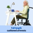 Medline Transport Wheelchair with Permanent Full-Length Arms, Durable ...