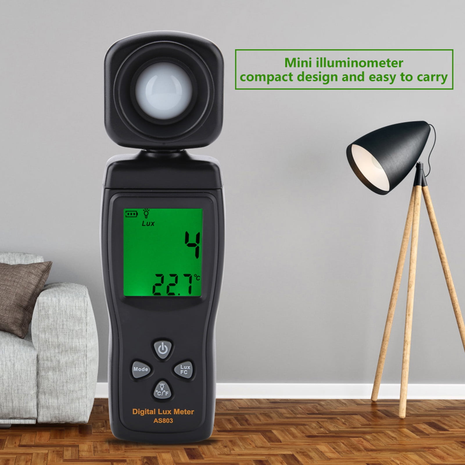 Medidor de Lux, SENSOR INTELIGENTE AS803 Mini Grados Luxómetro Digital ...