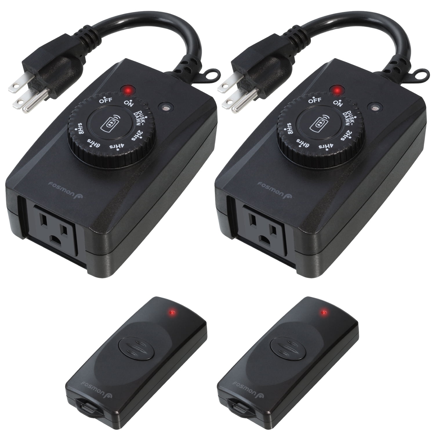 Fosmon [2 PACK] Outdoor Light Timer Outlet Weatherproof Photocell Dusk ...