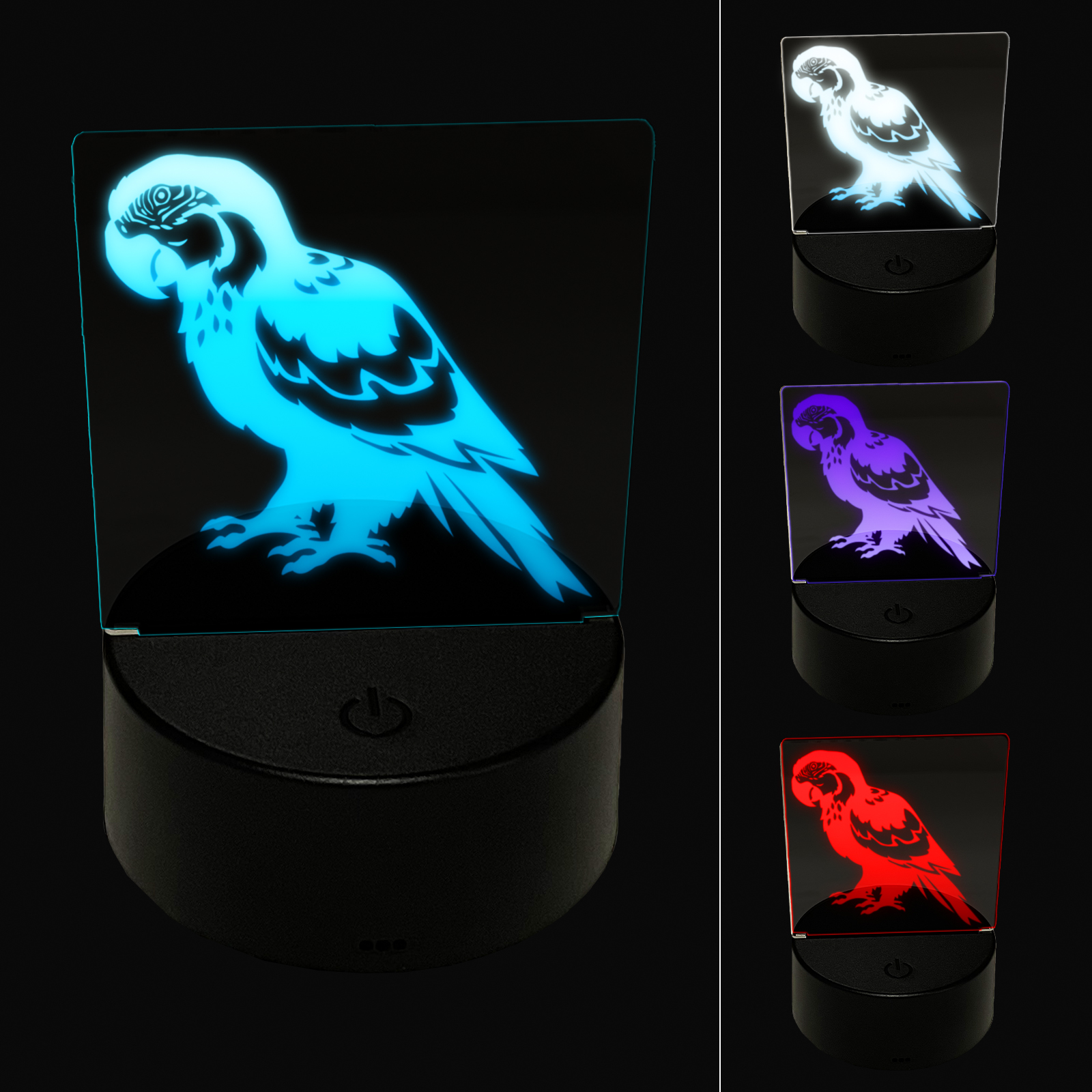 Magnificent Macaw Parrot Bird LED Night Light Sign 3D Illusion Desk ...