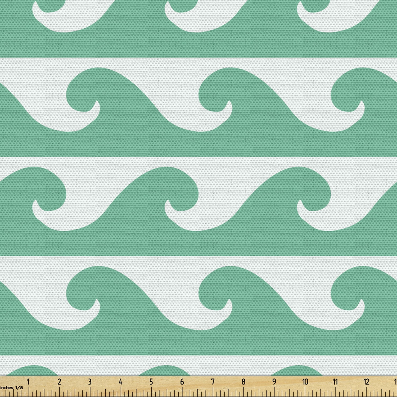 Nautical Upholstery Fabric by the Yard, Marine Theme Abstract Waves ...