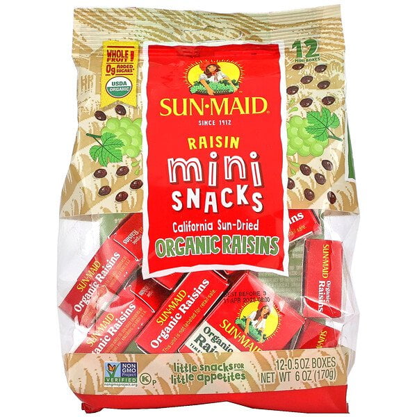 Sun-Maid, Raisin Mini-Snacks, 12 Boxes, 0.5 oz - Walmart.com