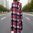 Njagoc3 Oversized Longline Plaid Duster Cardigan - Versatile Lounge ...