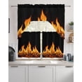 Abstract Yellow Flame Kitchen Curtains Sets for Windows 3 Piece ...