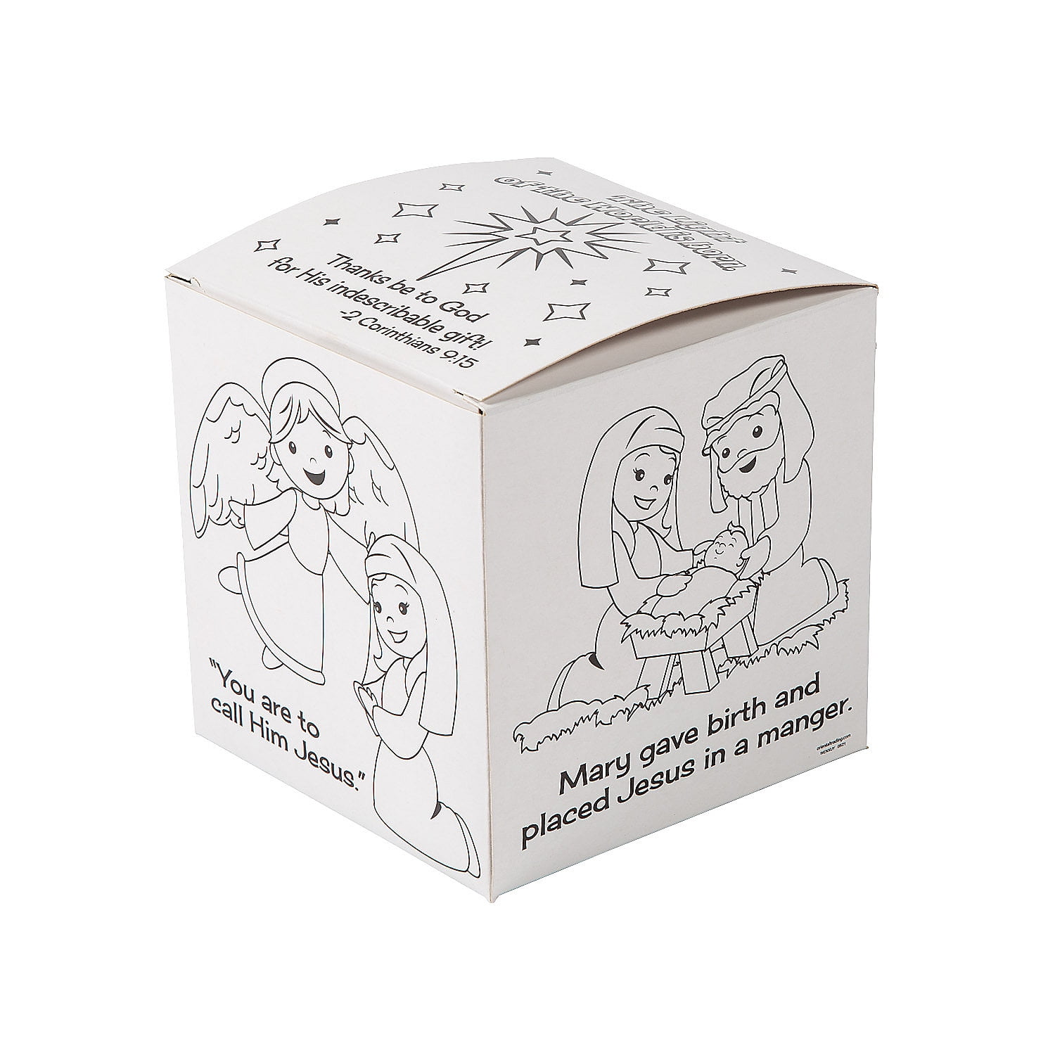 Color Your Own Nativity Story Cubes, Craft Kits, Christmas, 12 Pieces ...