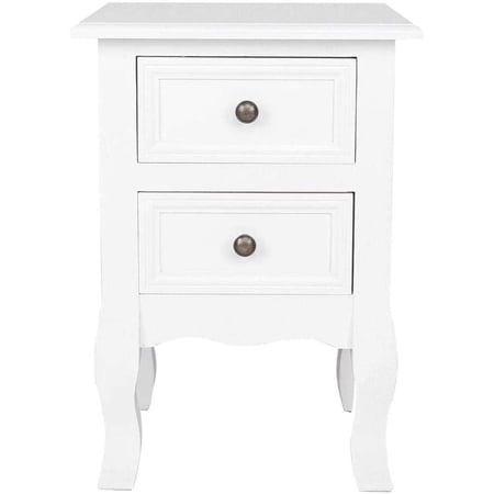 Side Table Bedside Chest Side Table with 2 Drawers Nightstand Cabinet ...