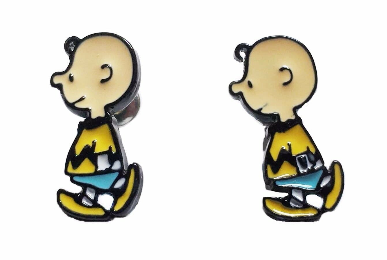 Charlie Brown Character Metal Enamel Stud Earrings - Walmart.com