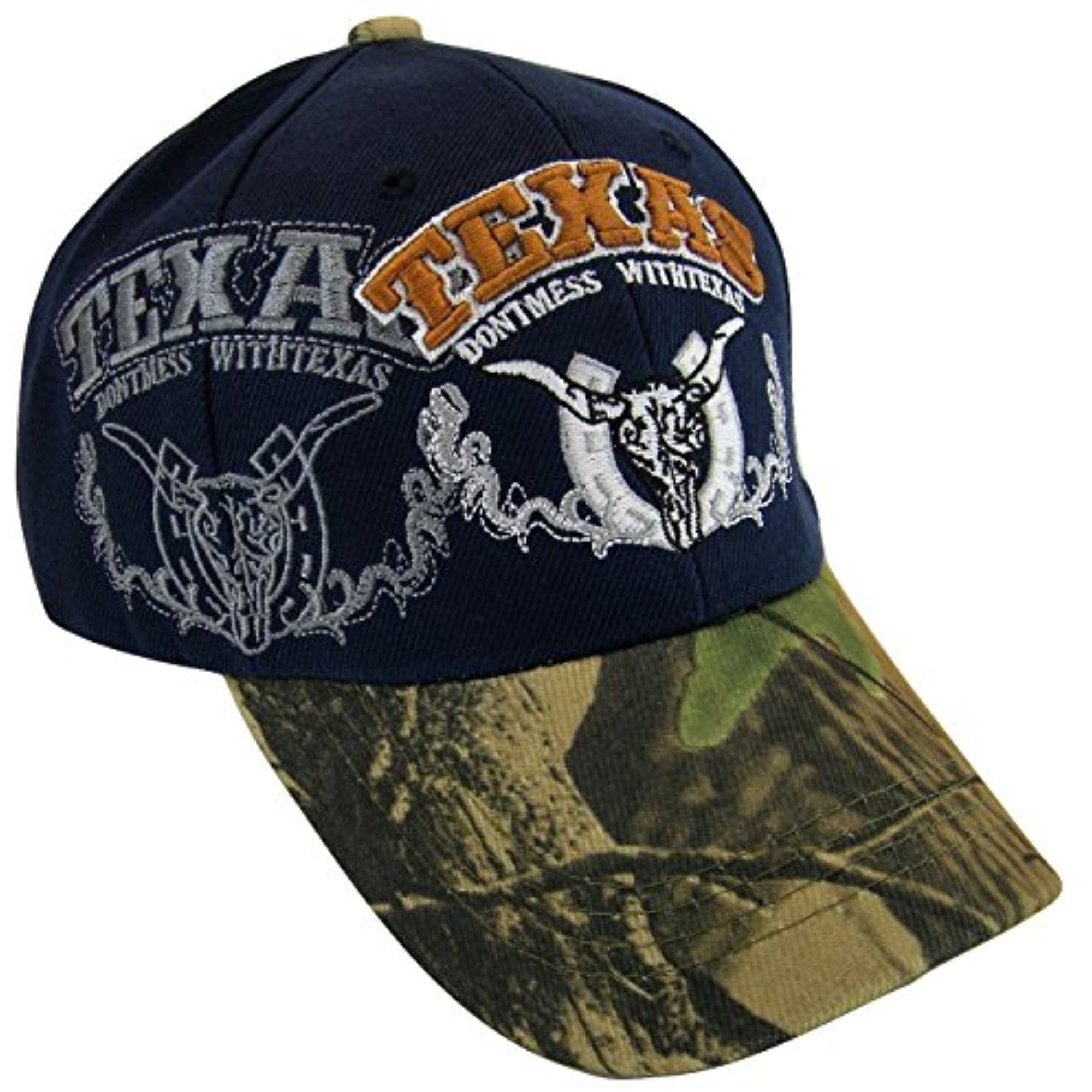 Don't Mess with Texas Men's Camouflage Adjustable Baseball Cap (Blue ...
