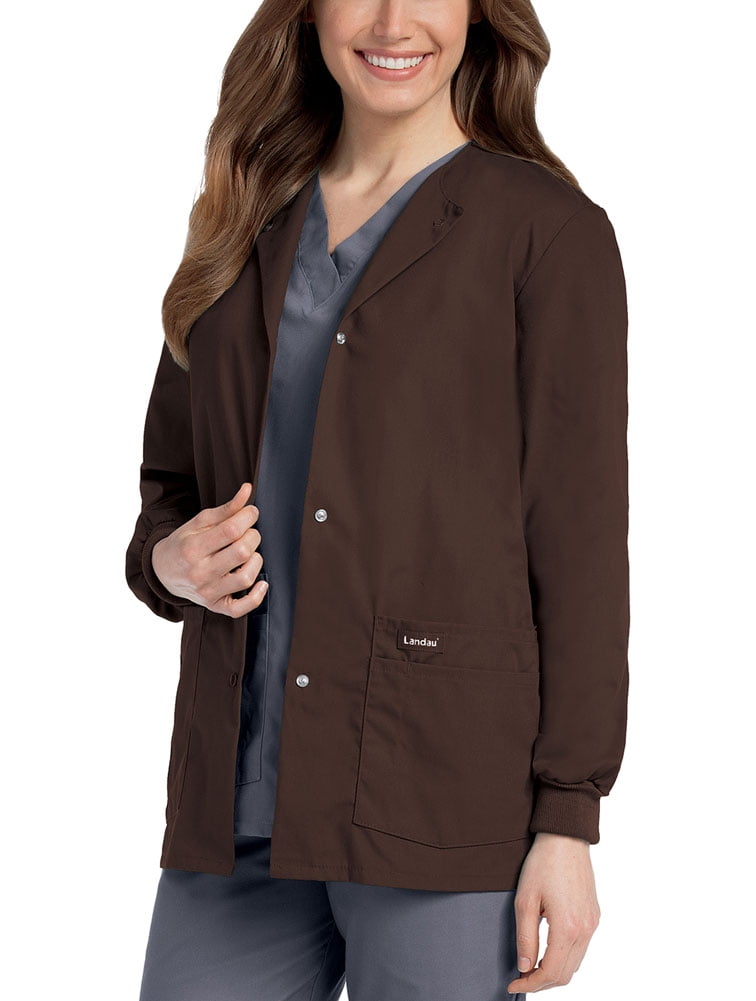 Scrubs Landau Landau Men's Snap-Front Scrub Jacket - Relaxed Fit With 5 ...