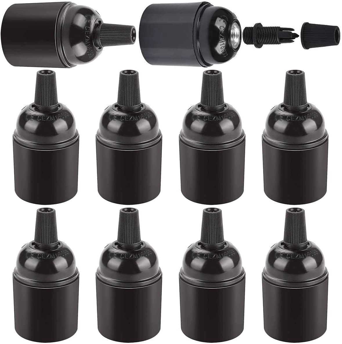 PHANY 10 Pack Vintage E27 Lamp Socket Light Bulb Holder E27 Light Bulb ...