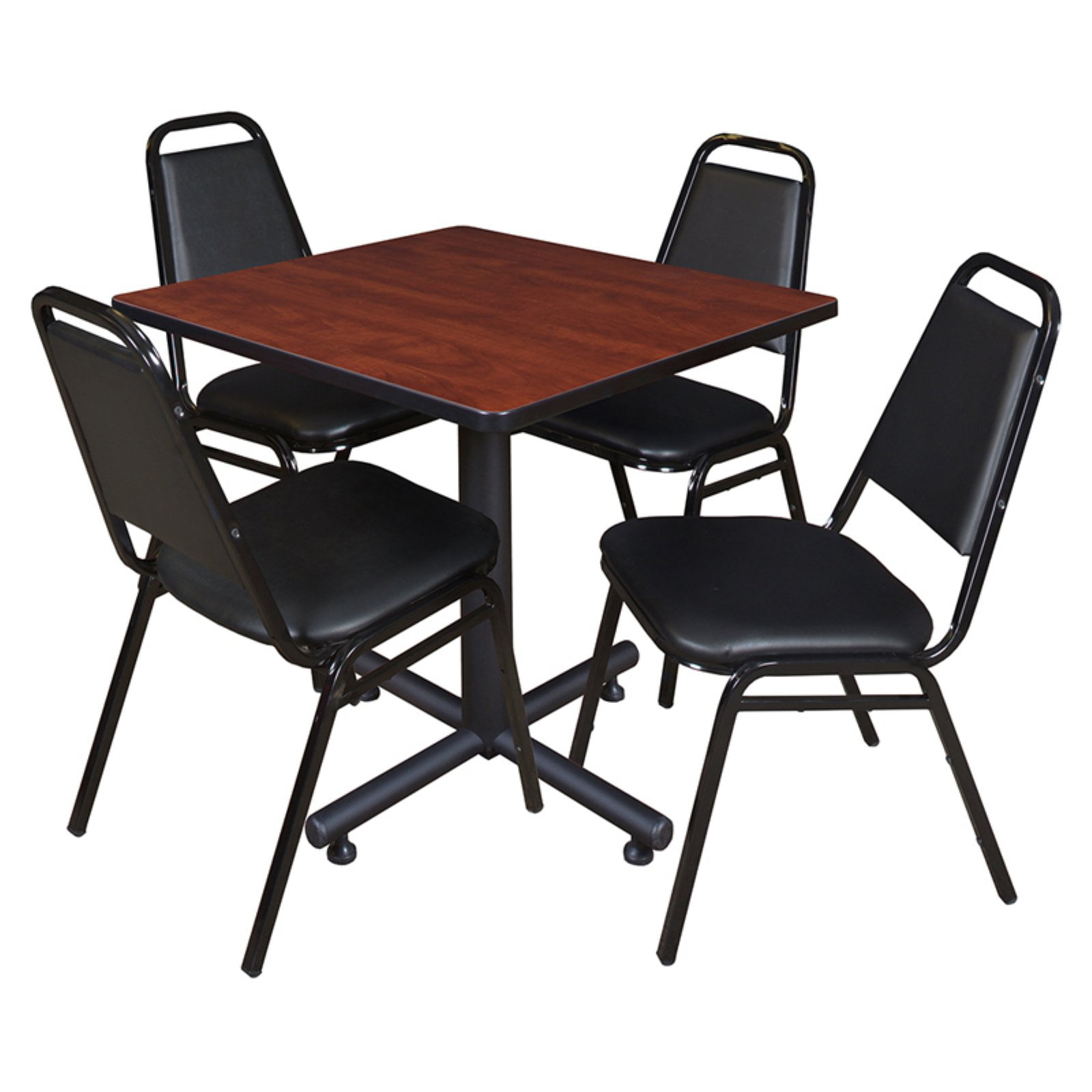 Regency Kobe Square Breakroom Table with 4 Stackable Restaurant Chairs ...