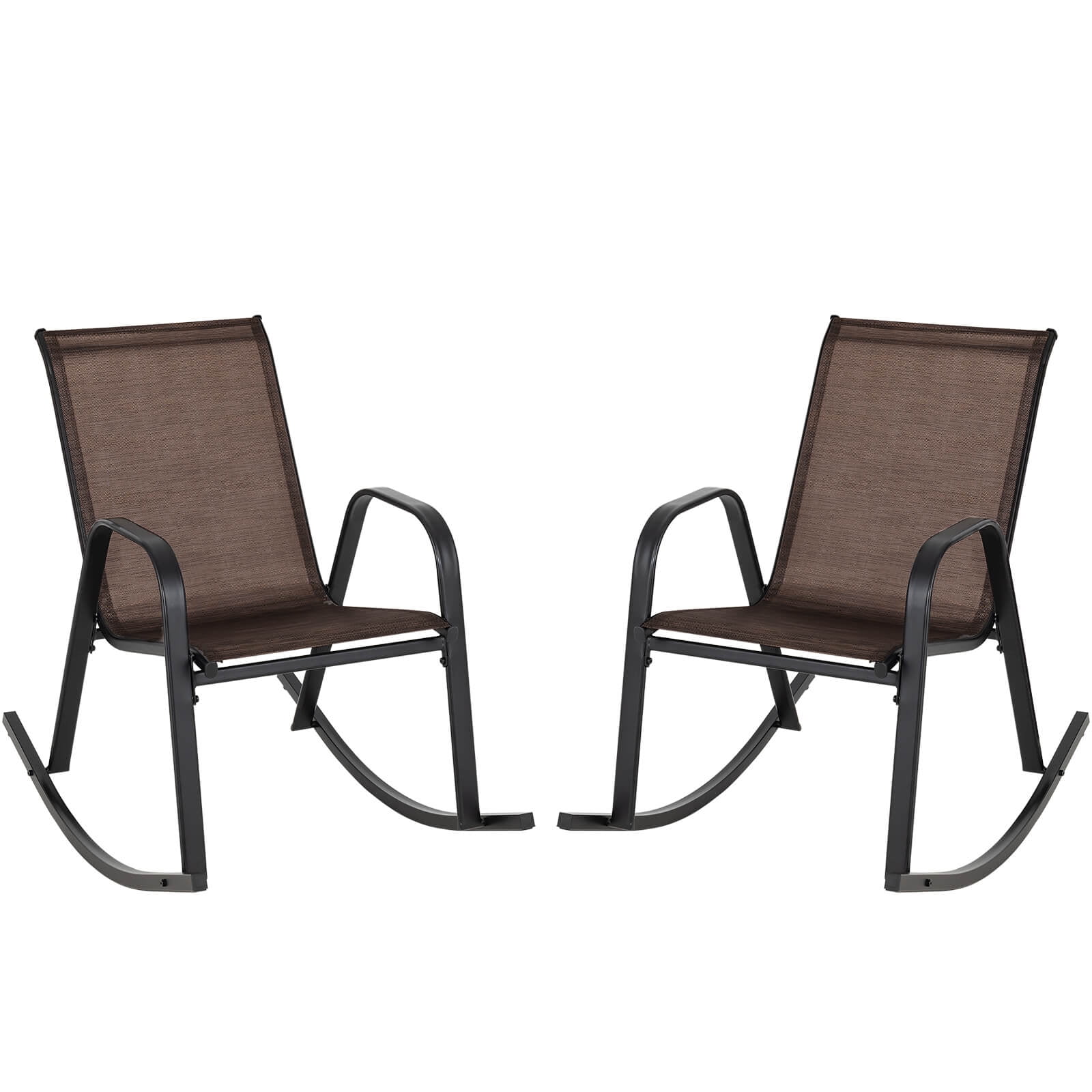 Costway Juego de 2 Mecedoras para Patio, Mecedora Ergonómica para ...