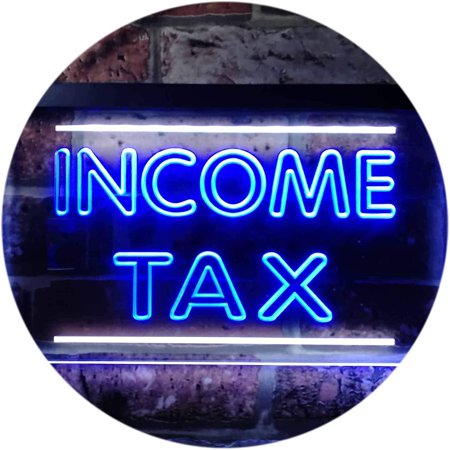 Income Tax Services Display Dual Color LED Neon Sign Blue & Red 12" x 8 ...