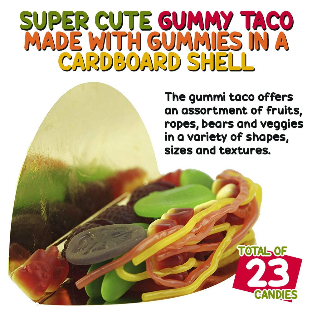 Buy Raindrops Gummy Candy Taco with 23 Gummy Candies in a Taco Shell ...