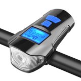 3P Experts 4-in-1 Rechargeable Bicycle LED Light with Speedometer Bell ...