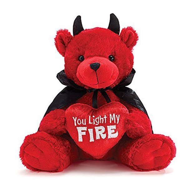 Red Devil Bear with Black Cape and Horns Valentine's Day Plush You ...