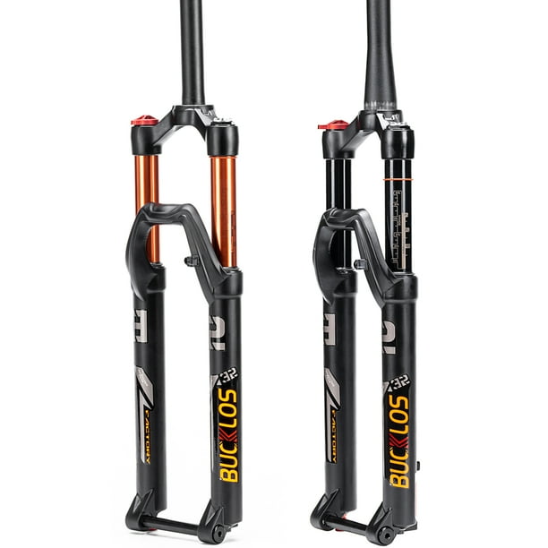 BUCKLOS 1-1/8" Threadless Straight/Tapered Suspension Fork 140mm Travel ...