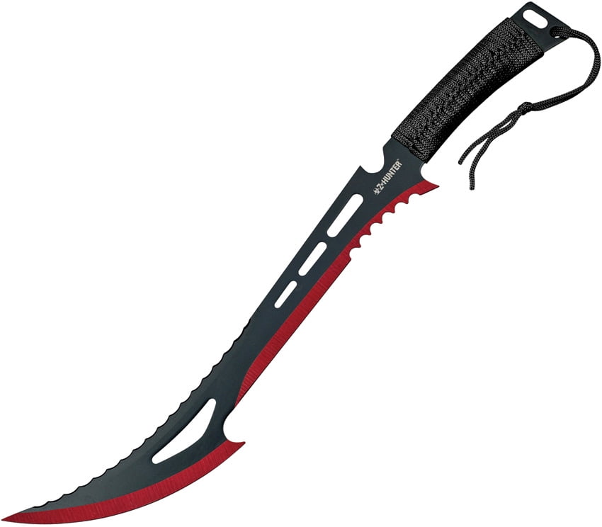 Z-Hunter 020BR Machete 24" Overall 19" Black/Red Finish Fantasy Blade ...