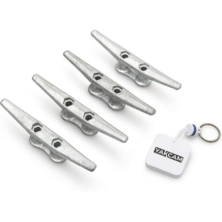 YAKCAM 6 Inch Galvanized Iron Steel Boat/Dock Cleat, 4 Pack with ...