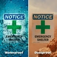 (2 Pack) Emergency Shelter Sign With Symbol OSHA Notice Sign 5 Inch X 3 ...