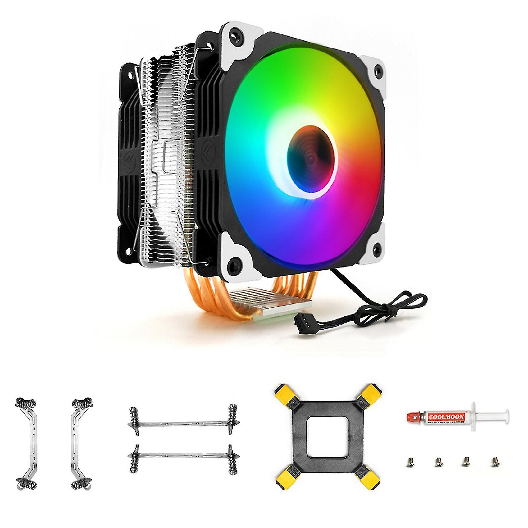 Cpu Er 5 Pipes Processor Er Rgb Cpu Radiador Dual Fan Er Para Intel Amd ...