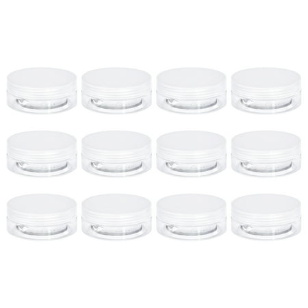 Uxcell 2oz/ 50ml Round Plastic Jars with Transparent Screw Top Lid for ...
