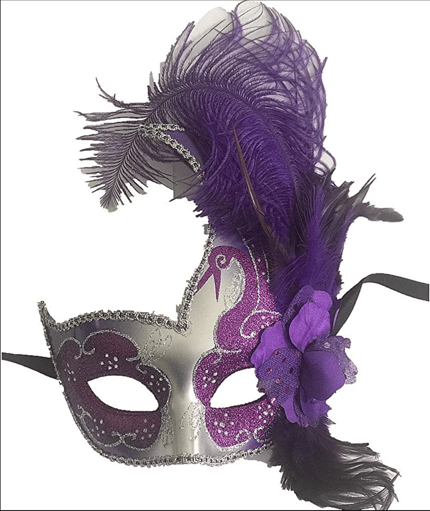 Women Lady Girls Costume Venetian Feather Mask Masquerade Mask ...