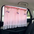 Pink Tulip Car Window Curtain, Suction Cup Sun Shade, Cute Privacy Sun ...